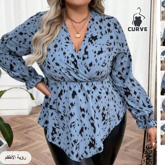 SHEIN | Tops | Nwt Shein Essence Plus All Over Print Flowy Lantern ...